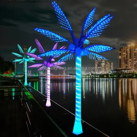 Buy Outdoor Decor Coconut Tree Lighting Rgb 3m Height Artificial Led ...