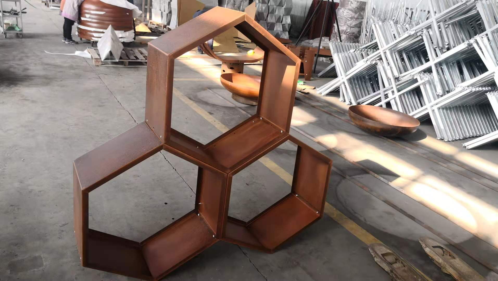 Buy Outdoor Hexagon Heavy-duty Firewood Log Storage Rack- Honeycomb ...