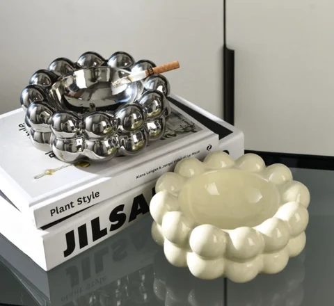 Buy Popular Gold Ceramic Ashtray With Lid Best Selling Silver Cigar ...