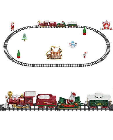 Buy Remote Control Christmas Train Toy Set Electric Railway Tracks ...