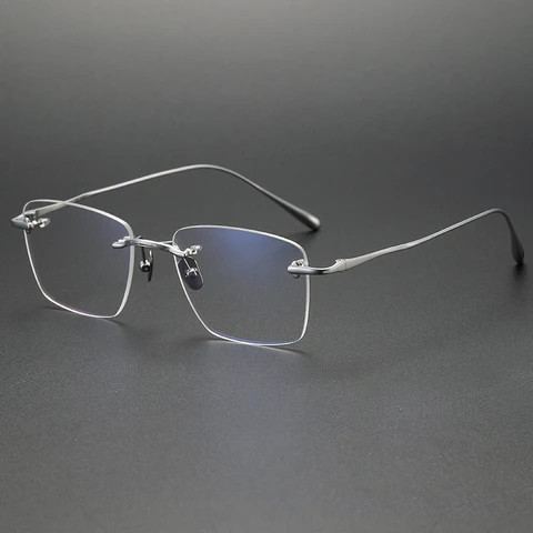Buy Retro Titanium Frame Rimless Glasses Frames Wholesale Pure Titanium ...