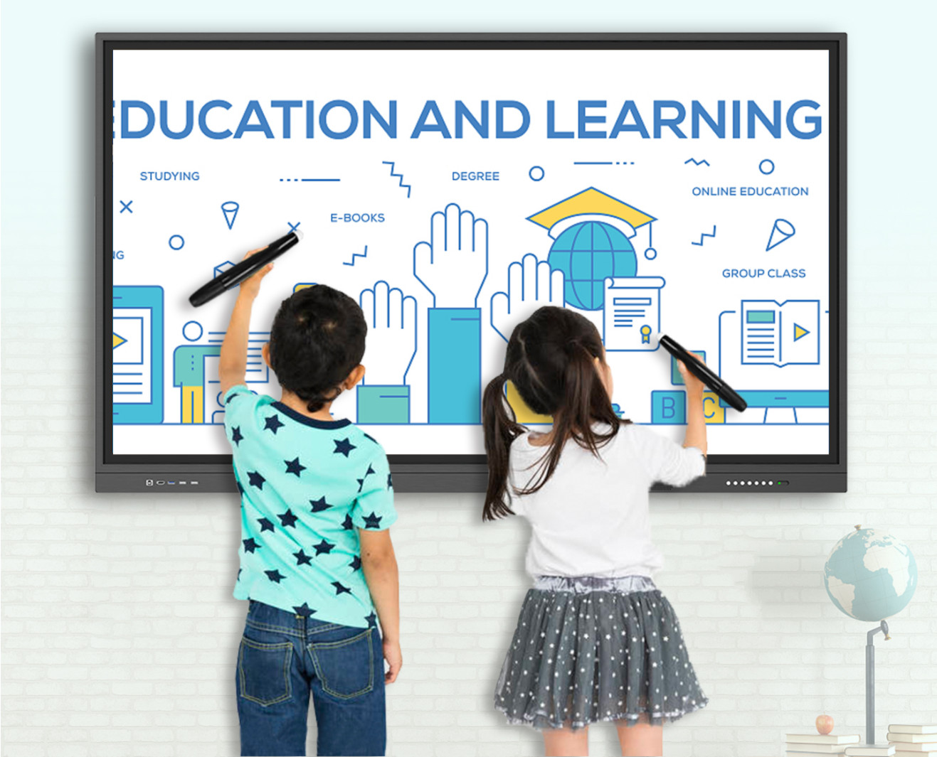 Buy Smart Education Equipment 75 Inch Interactive Flat Panel Board ...