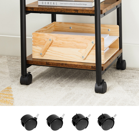 Buy Vasagle Industrial 3-tier Printer Table Trolley Cart With Wheels ...