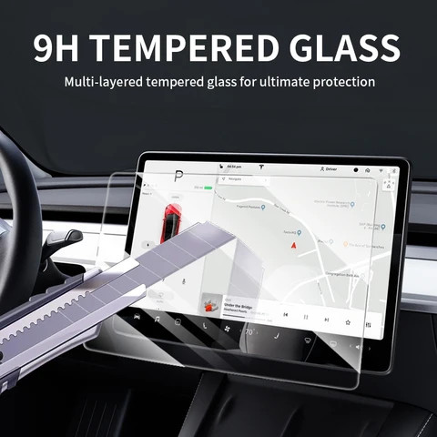 Buy Wenfeng Custom Tesla Car Accesorios Navigation Dashboard Sun Screen ...