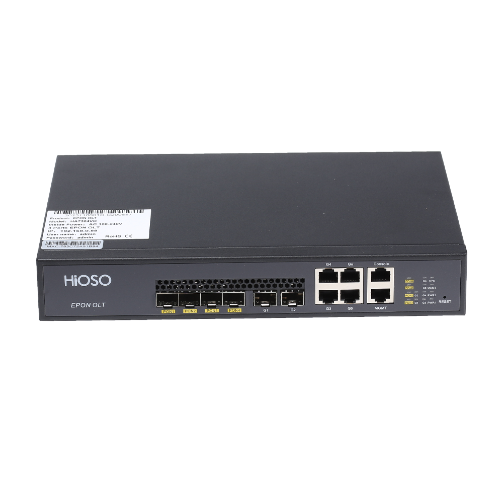 Buy Hioso Pizza Box Epon Olt 2 1000m Sfp Ports, 4 1000m Lan Uplink Ports With Pon Modules from ...