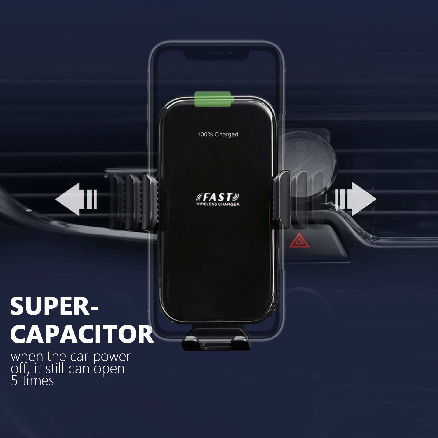 Buy 15w Smart Car Mobile Holder With Wireless Charger from Shenzhen ...