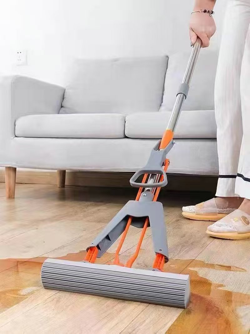 Buy Rubber Cotton Mop Hands Free Wet And Dry Dual Use One Mop Household ...