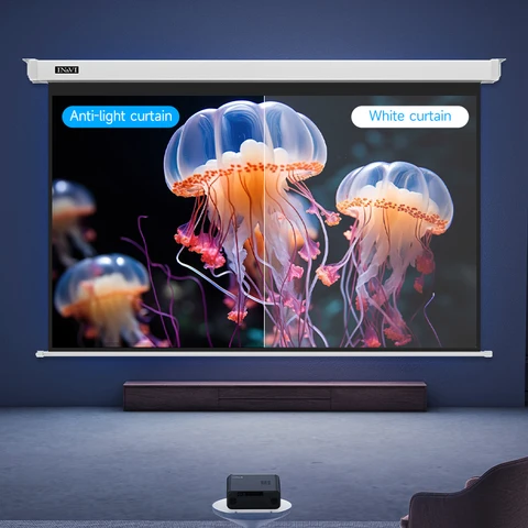 Buy 120 Inch Motorized Projector Screen 16:9 4k Matt White Standard ...