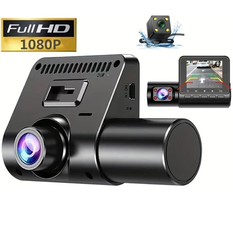 Buy 3 Way Car Dvr Hd 1080p 3-len Inside Vehicle Dash Cam 3 Channel ...