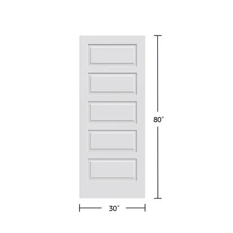 Buy 30x80 5 Panel White Interior Door Primed Interior Door Mdf Hdf ...