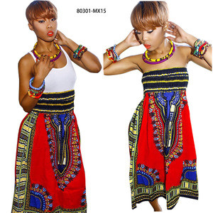 Buy 80301-mx15 Ethnic Clothing Off Shoulder Traditional African Kitenge ...