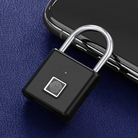 Buy Elecpopular Black Silver Type-c Rechargeable Fingerprint Lock Smart ...