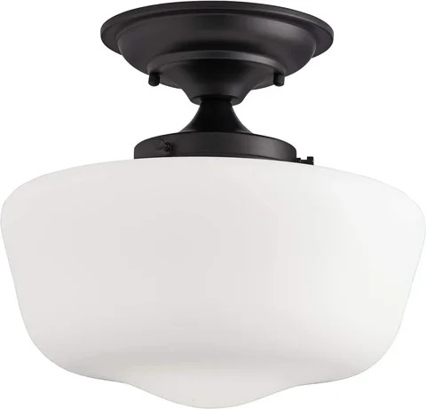 Buy Floating Rustic Semi Flush-mount Fixture 12 1/4" Wide Black Opal ...