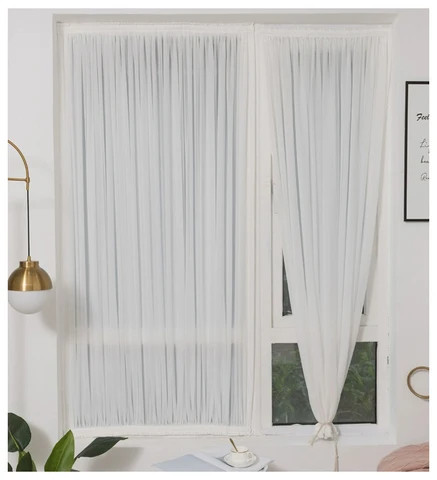 Buy Floating Window Screen Curtain Stretched Glass Door Curtain Hook ...