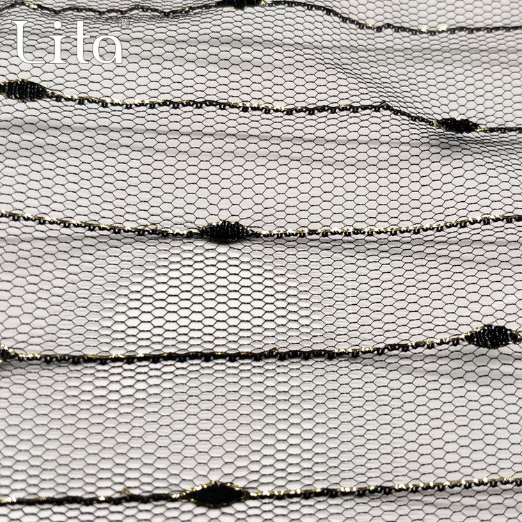 Buy Lita J3177golden# 100% Nylon Mesh Fabric W/golden Meteor Shower ...