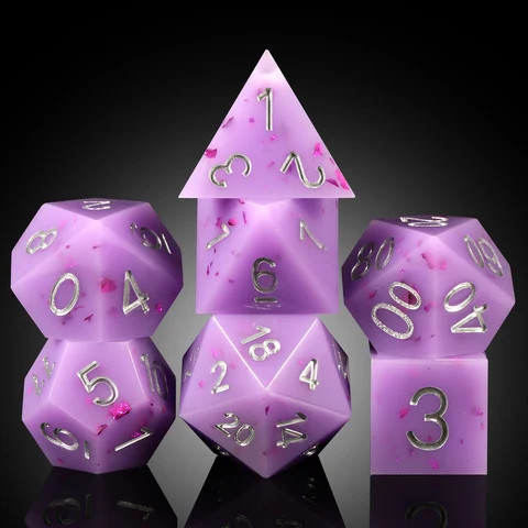 Buy Ice Cream Dnd Dice 7pcs Resin Sharp Edge D&d Dice Rpg Game Dice ...