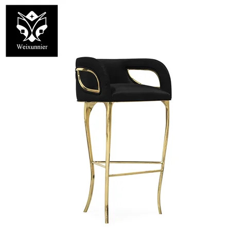 Buy Luxury Royal Bar Stool Furniture High End Custom Velvet Back And ...