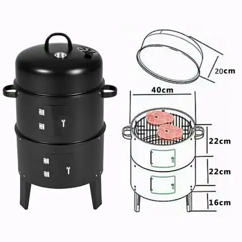 Buy Most Popular Bbq Grills Bbq Grill Smoker 3 Layers Tower Vertical ...