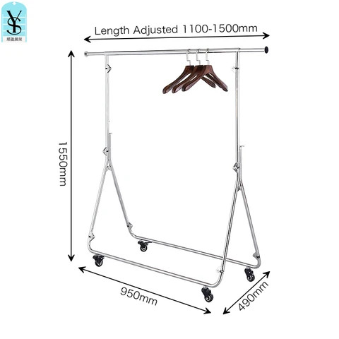 Buy New Arrival Foldable Stainless Steel Wheel Portable Retail Clothing ...