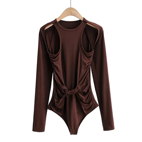 Buy New Deep V Neck Front Hollow Out Design Black Color Woman Long ...