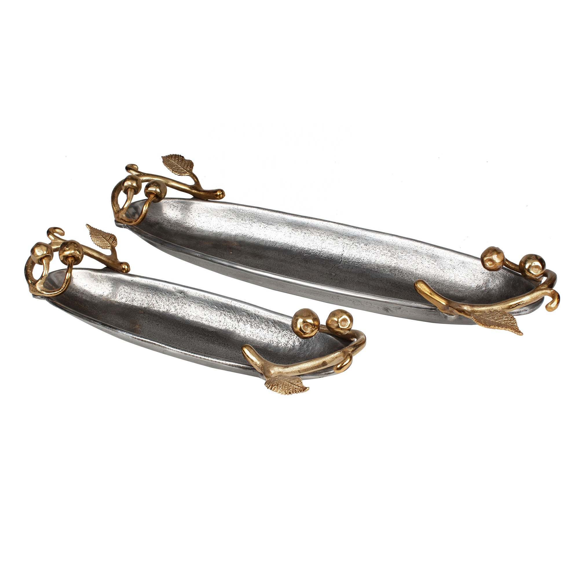 Buy Round Gold Metal Serving Metal Tray Platter In Modern Design Used ...