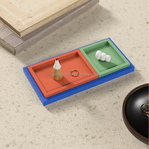 Buy Scandinavian Minimalist Square Concrete Large And Medium Size Tray ...
