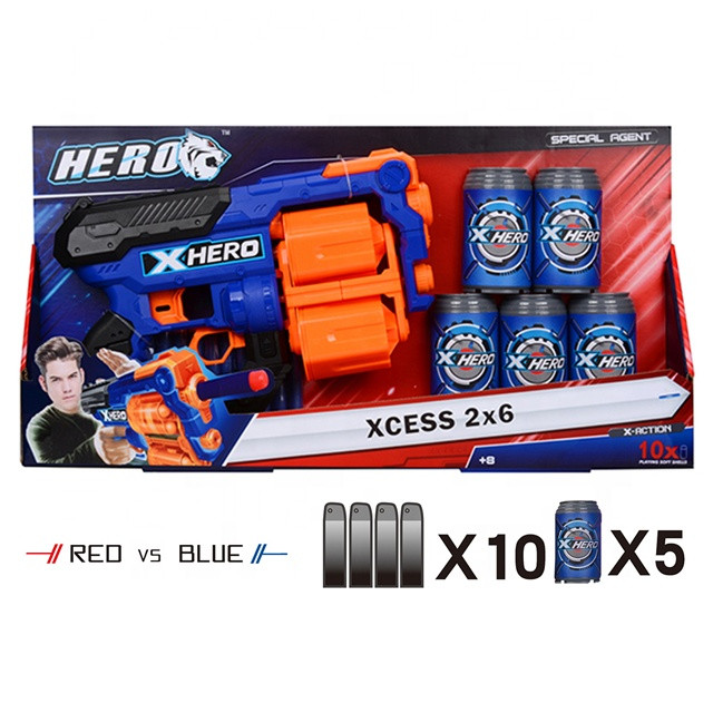 Buy Slam Fire Rotating Barrel Pistol Toy Kid Gun With Foam Bullet Shot ...