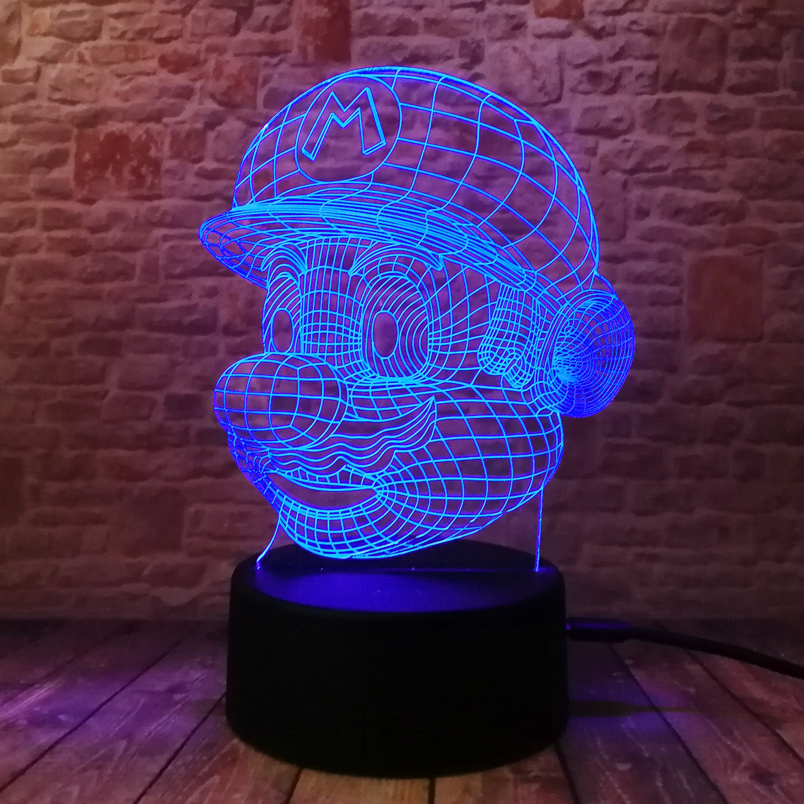 Buy Super Mario Bros Model 3d Illusion Led Lamp Colorful Touch Light ...