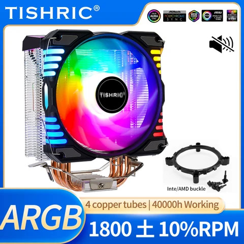 Buy Tishric Argb 4 Heat Pipes Cpu Cooler Quiet Cooling Fan Radiator ...