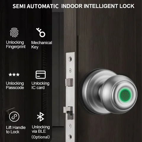 Buy Tuya Ttlock App Smart Door Knob Lock Mechanical Key Key Electric Fingerprint Smart Lock Door ...