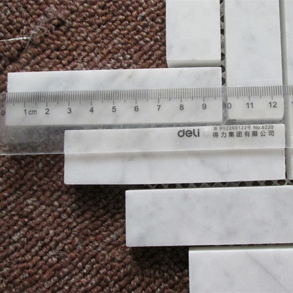 Buy White Carrera Marble 1x4 Herringbone Mosaic Elegant White Classic ...