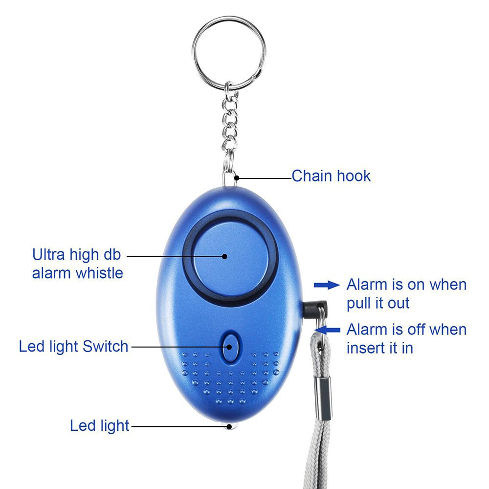Buy Safety Alarm Device Mini Sos Personal Alarm Keychain With Led Light ...