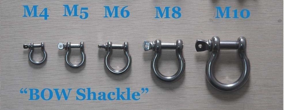 Buy Stainless Steel Screw Pin Bow Shackle, Survival, Rappelling ...