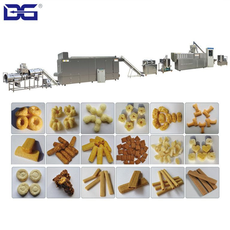 Buy Continuous Automatic Twin Screw Rice Extruding Puffing Machine Rice ...