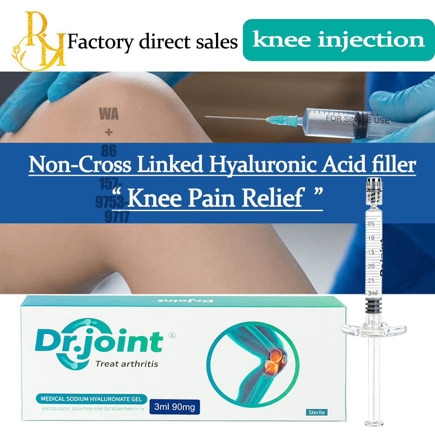 Buy Knee Injection, Hyaluronic Acid Filler Injection For Knee Joint ...