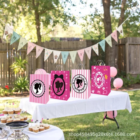 Buy 12 Pack Pink Girls Party Bags Cute Pink Girls Party Favor Bagspink ...