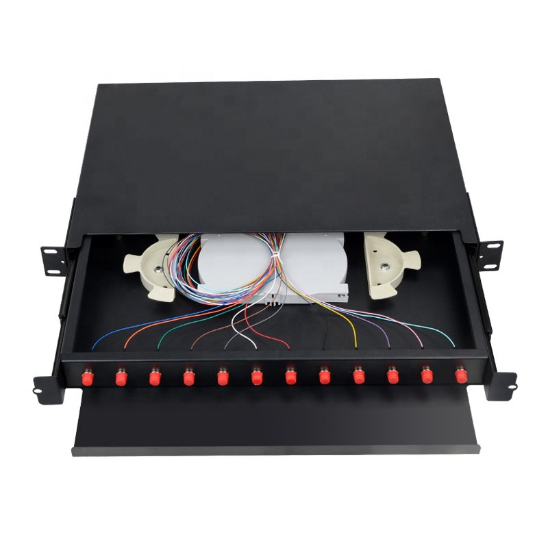 Buy 1u 19 Sliding Type Rackmount Fiber Optic 12 Port Terminal Box ...