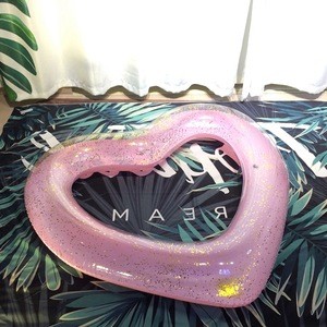 Buy 2019 Custom Transparent Sequins Heart Swim Tube Inflatable Pool ...
