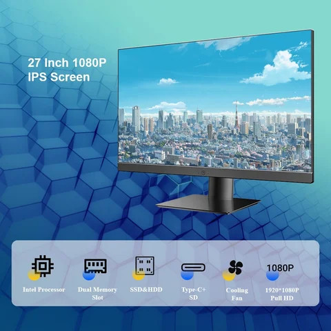 Buy 27inch Core I3 I5 I7 Aio Pc Ssd Hdd Desktop Computer Capacitive ...