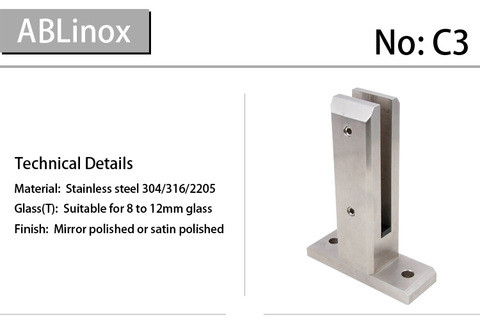 Buy 304 316 Stainless Steel Spigot Clamp Glass Pool Deck Fence Round ...