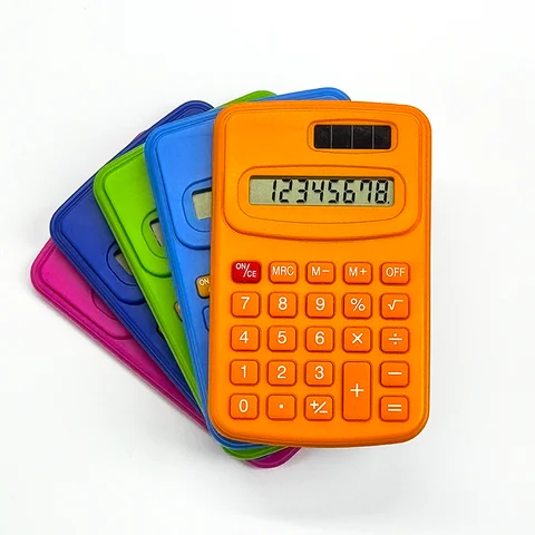 Buy 8 Digit Solar Battery Basic Calculator, Dual Power Desktop Mini ...
