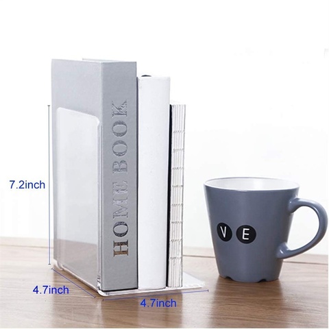 Buy Acrylic Bookends For Shelves Office Book Shelf Holder Home ...