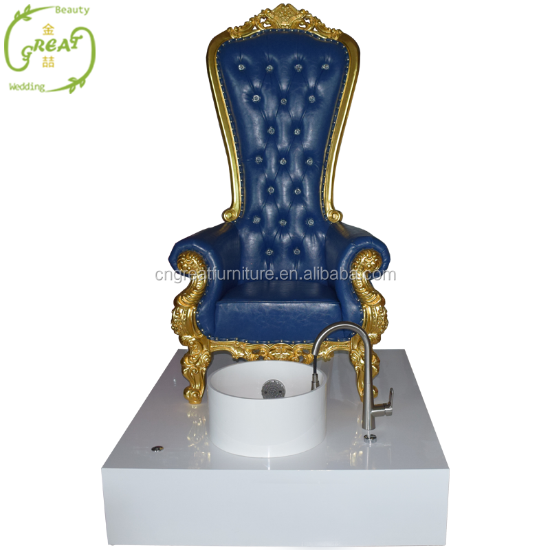 Buy Antique Salon Pedicure Spa Chair Luxury White High Back Throne ...