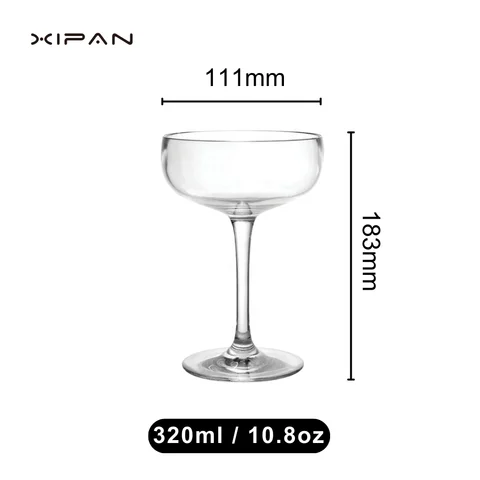 Buy Cocktail Glass Hand Blown Crystal Glasses Round Champagne Coupe ...