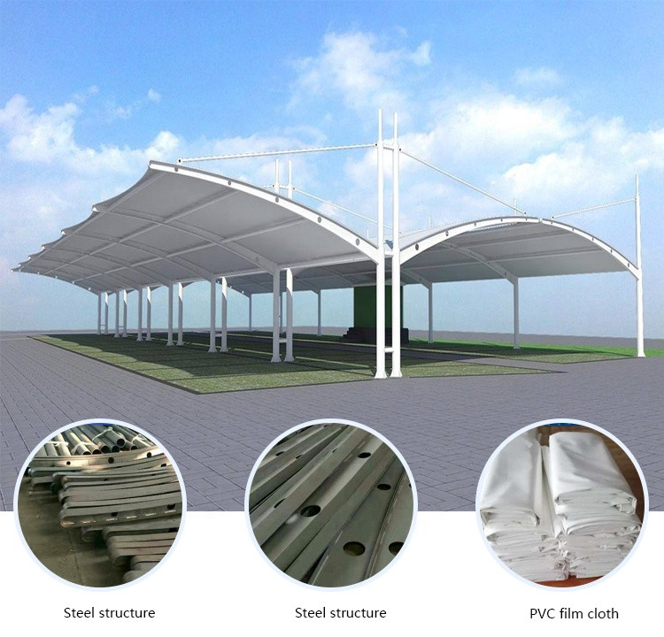 Buy Custom Pvdf Garage Tent Membrane Structure Pvc Tarpaulin Carport ...