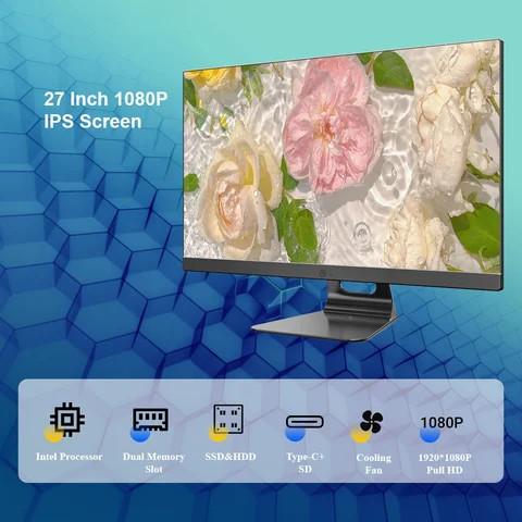 Buy Desktop Computer All In One Pc 27 Inch Aio Pc For Office Core I5 I7 ...