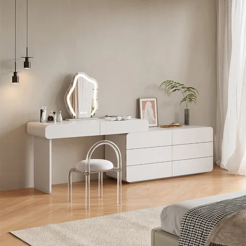 Buy Extendable Make Up Cabinet Adjustable Led Mirror Dresser With Stool ...