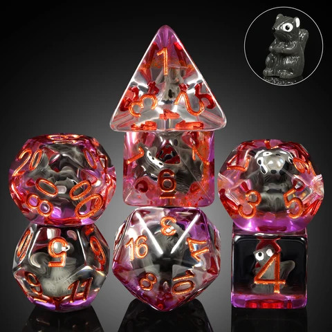 Buy Free Sample Custom Dice Dnd Polyhedral Dice Set Resin Animal Core ...
