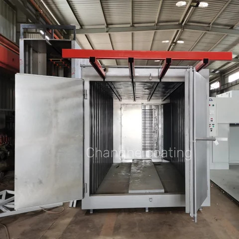 Buy Horizontal Pull Manual Powder Coating Line Walk In Powder Spray ...