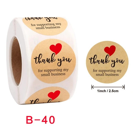 Buy Kraft Thank You Stickers 1 Inch Free Shipping To China Thank You ...